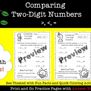 Comparing Two Digit Numbers | Comparison Symbols | Place Value | Math ...