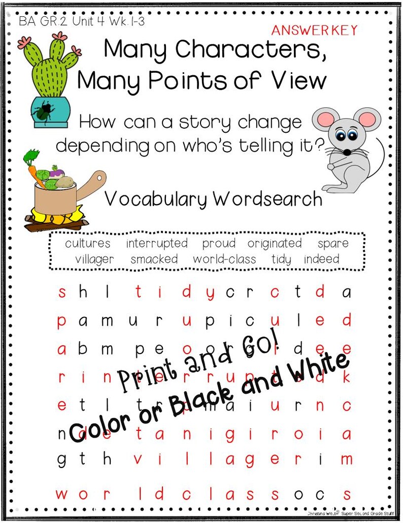 Benchmark Advance Aligned | 2nd Grade Unit 4: Activity for Kick off Day ...