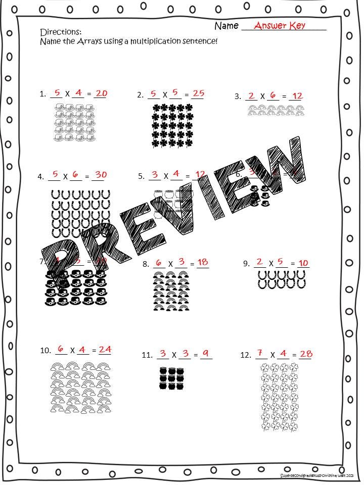Lucky Arrays! | Multiplication Using Arrays | St Patricks Day | No Prep ...