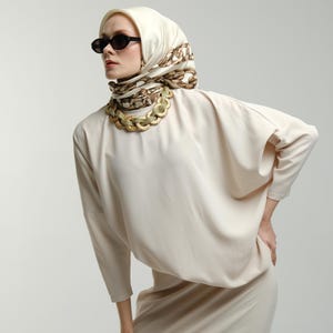 Sahara Chic Cream Color Modest Skirt Suit for Muslim Women Elegant ...