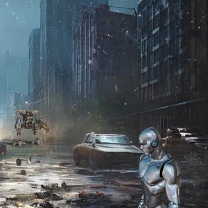 Animated Background Futuristic Robot Seamless Loop Video Screensaver ...