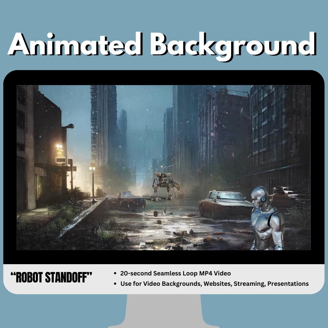 Animated Background Futuristic Robot Seamless Loop Video Screensaver ...