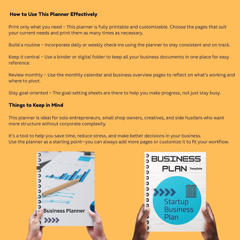 Business Planner Printable PDF | Business Plan Template | Small Biz ...