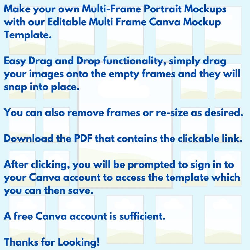 Multiple Frame Portrait Canva Template Mockup Multi Document Title Page ...