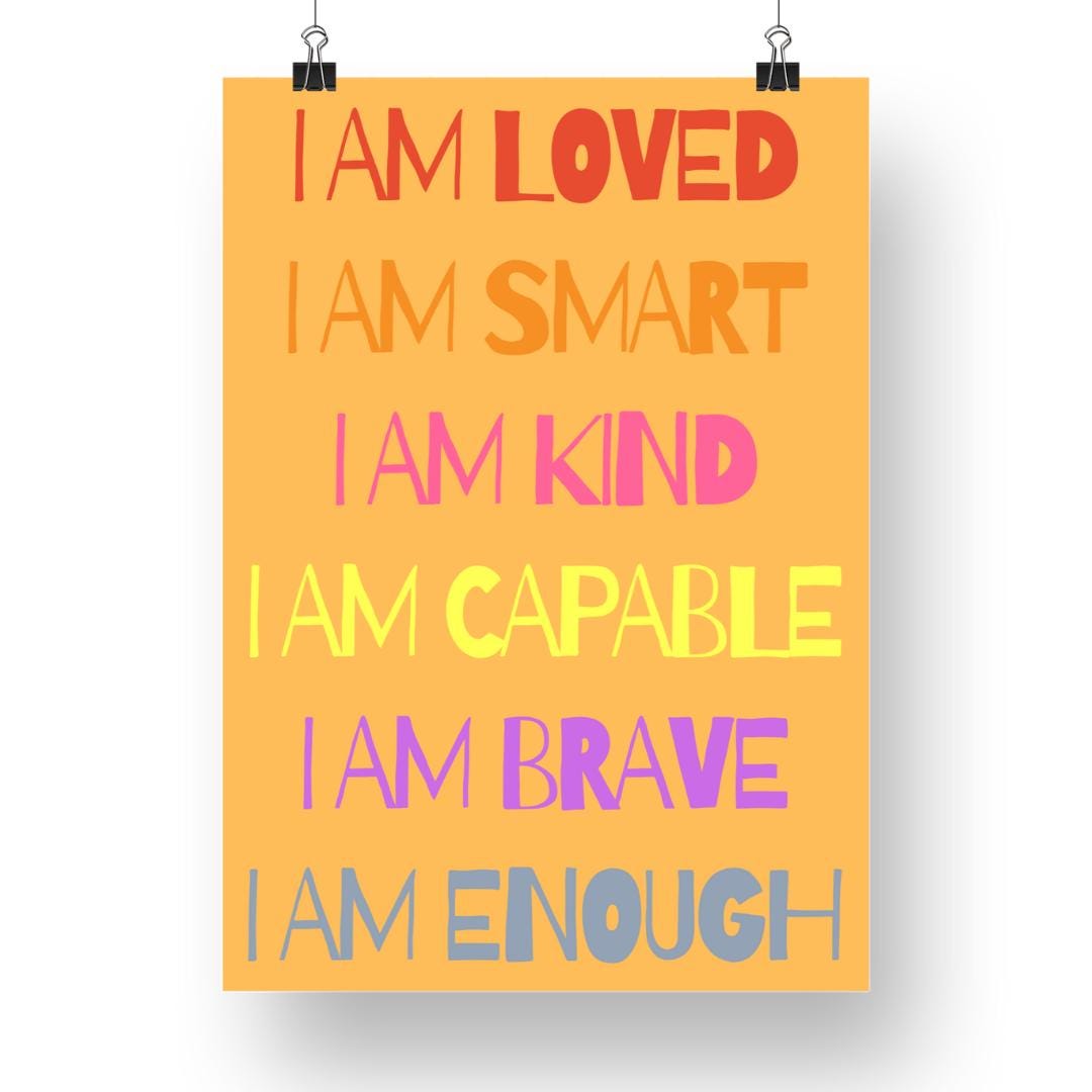 Positive Affirmations Digital Print Printable Wall Art 8x10 Inch 11x17 ...