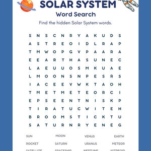 Space Activity Book Printable Fun Activity for Kids Space Book Word ...