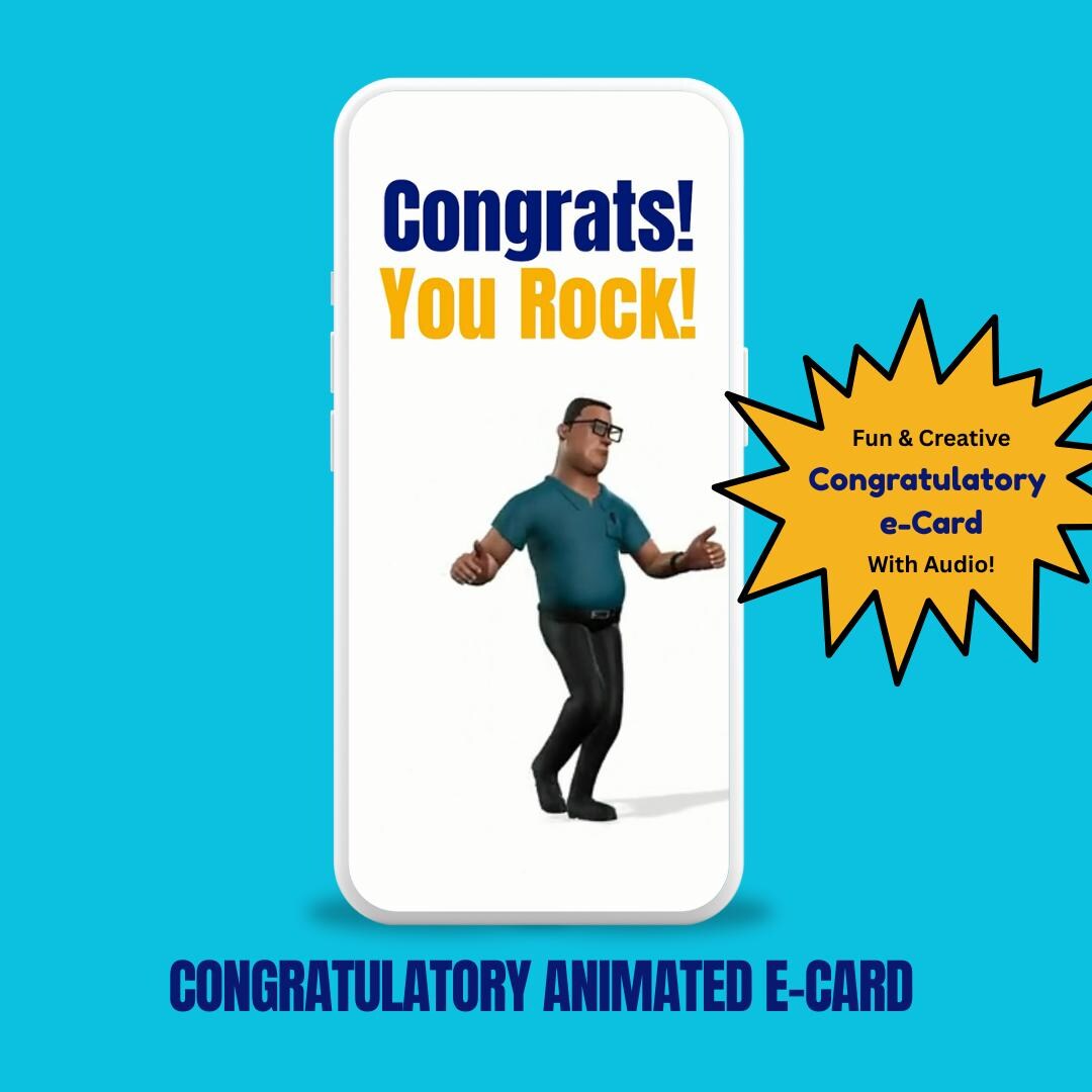 Congratulations Ecard Animated MP4 E-greeting Funny E-card Text Video ...
