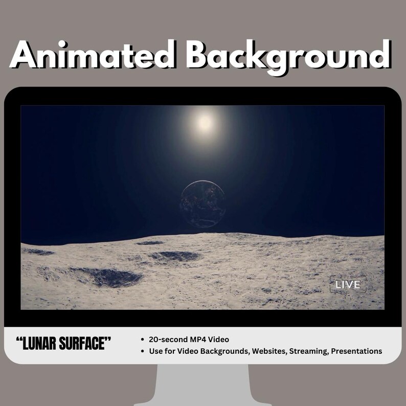 Animated Background Lunar Surface Website Video Space MP4 Moon ...