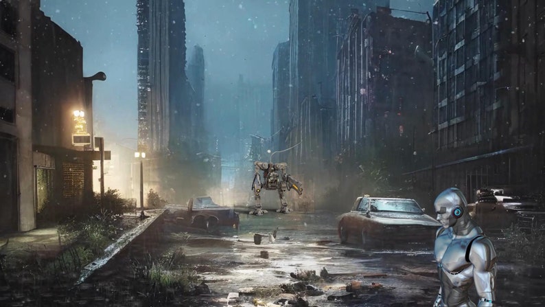 Animated Background Futuristic Robot Seamless Loop Video Screensaver ...