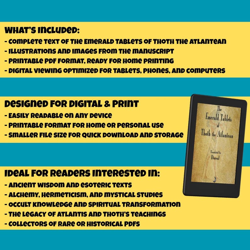 Emerald Tablets of Thoth the Atlantean | Printable & Digital PDF ...
