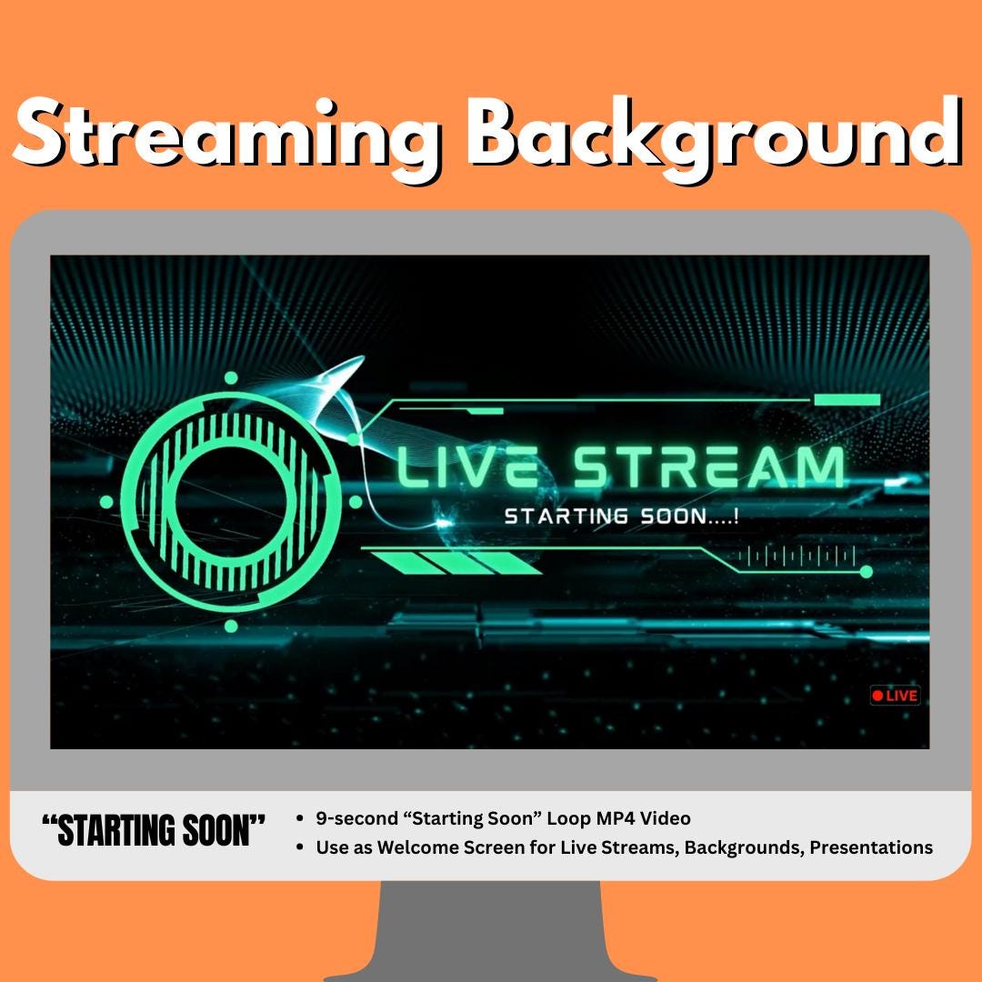 Live Stream Starting Soon Welcome Screen MP4 Graphic Animation ...