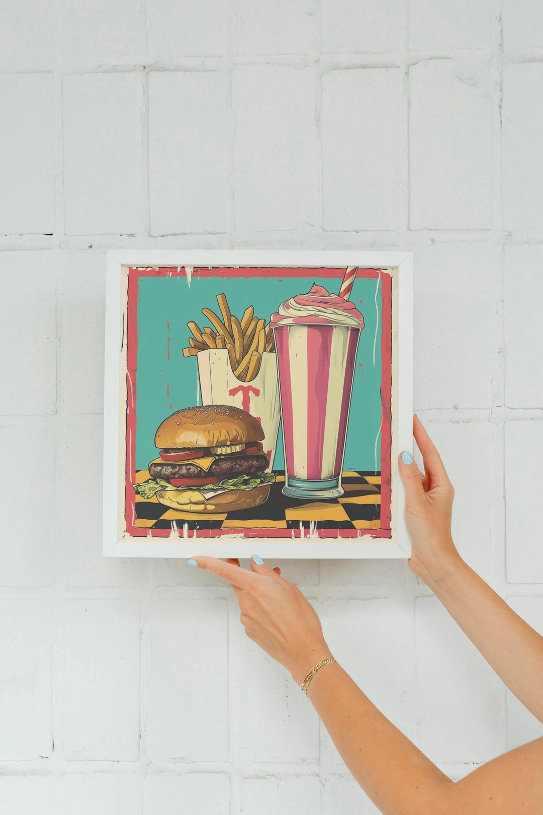 Retro Wall Art,printable,fast Food,classic,vintage,digital,art ...