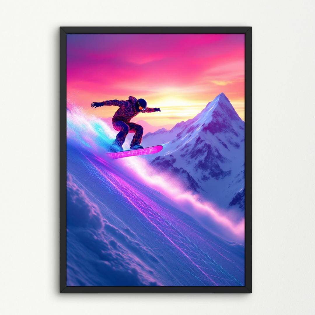 Snowboard Art Digital Print Printable Wall Art 8x10 Inch Portrait Frame ...