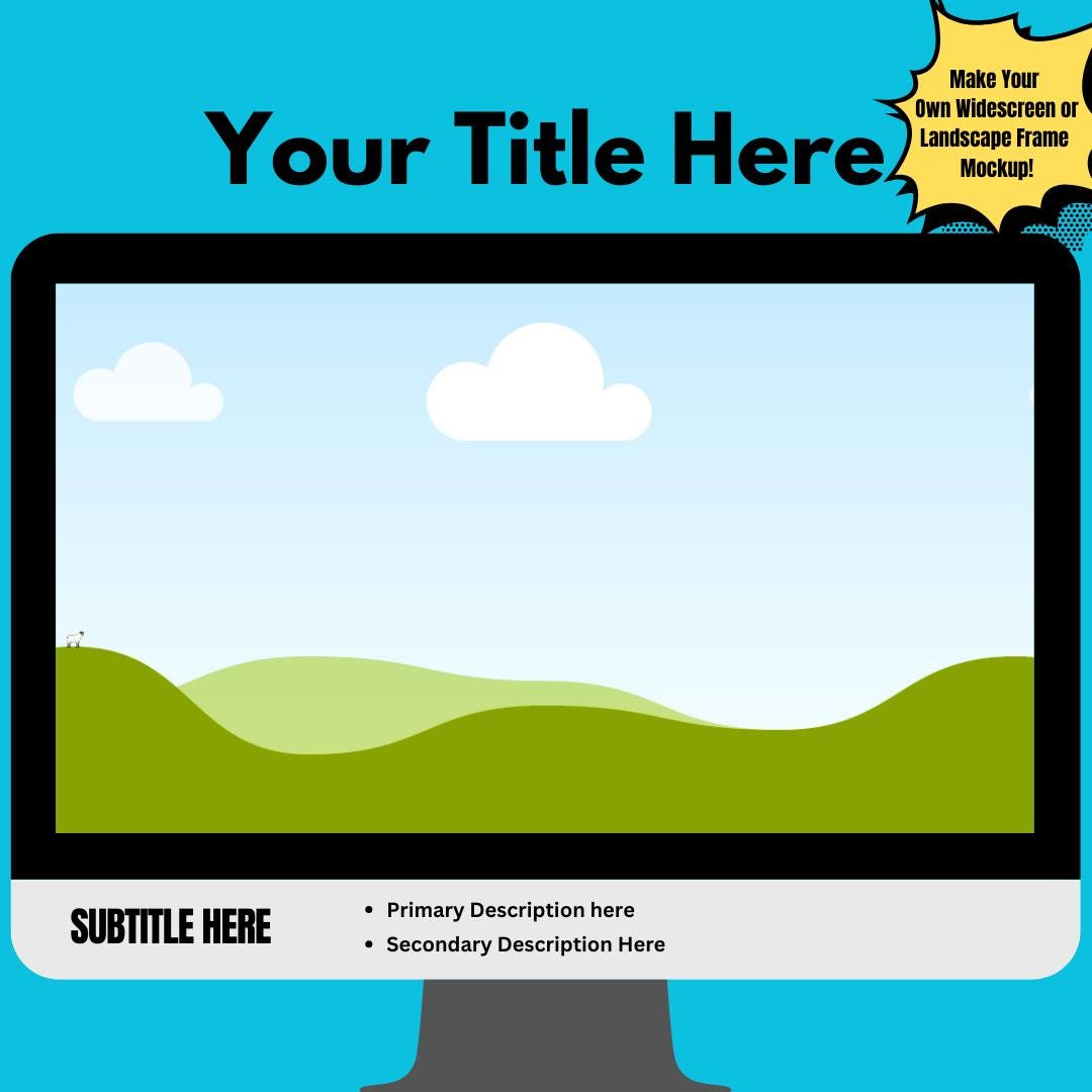 Landscape Mockup Canva Template Horizontal Widescreen Frame 1080 1920 ...