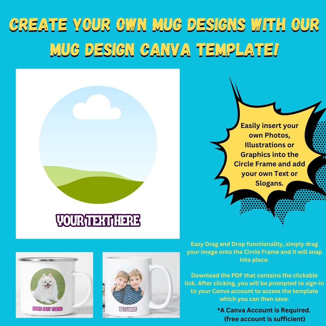 Mug Design Canva Template Cricut Mugs Press Create Your Own Designs POD ...