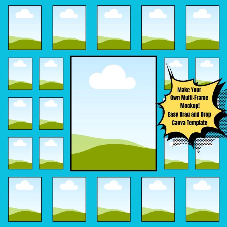 Multiple Frame Portrait Canva Template Mockup Multi Document Title Page ...