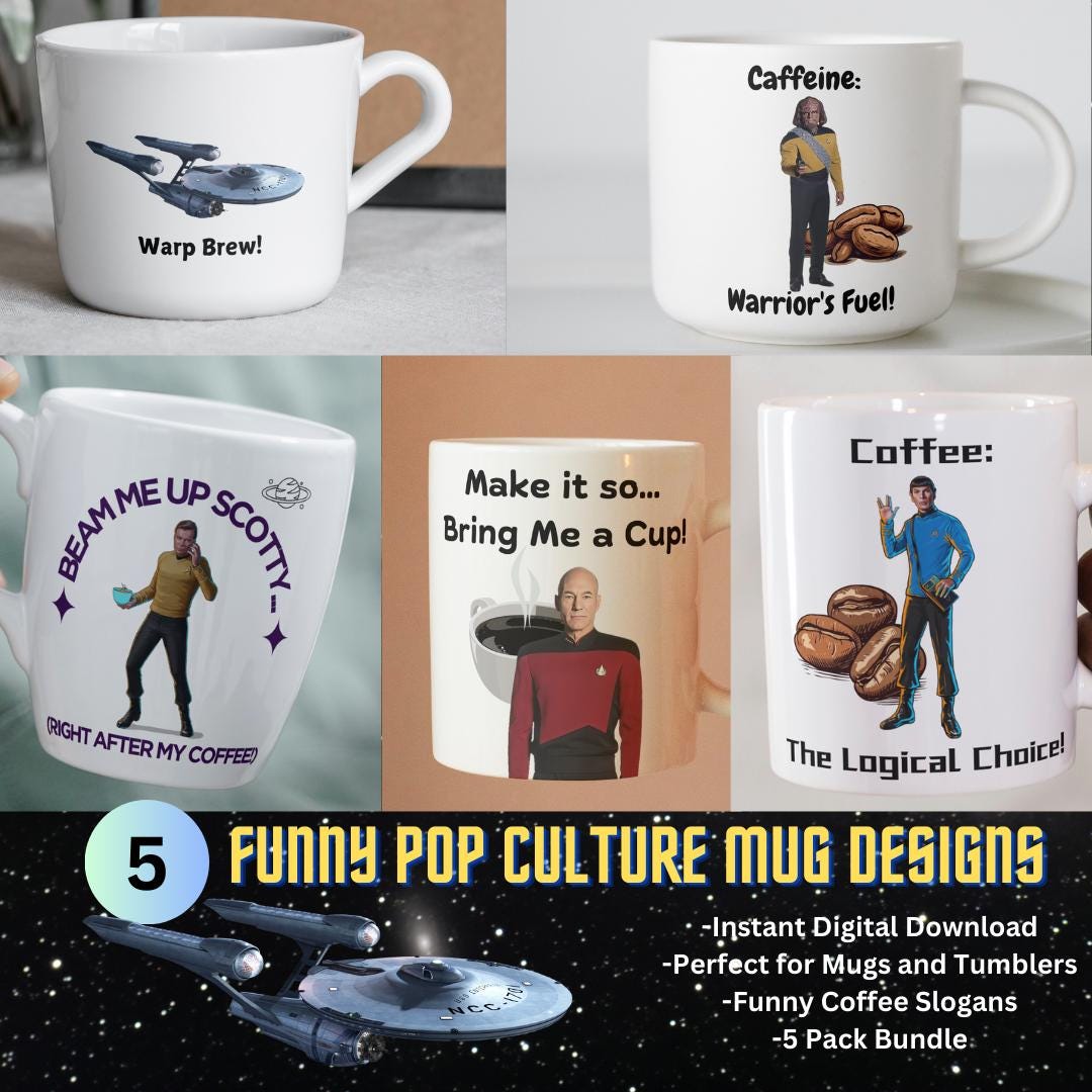 Funny Mug Designs Sublimation Print on Demand DIY Printing Trek Star ...