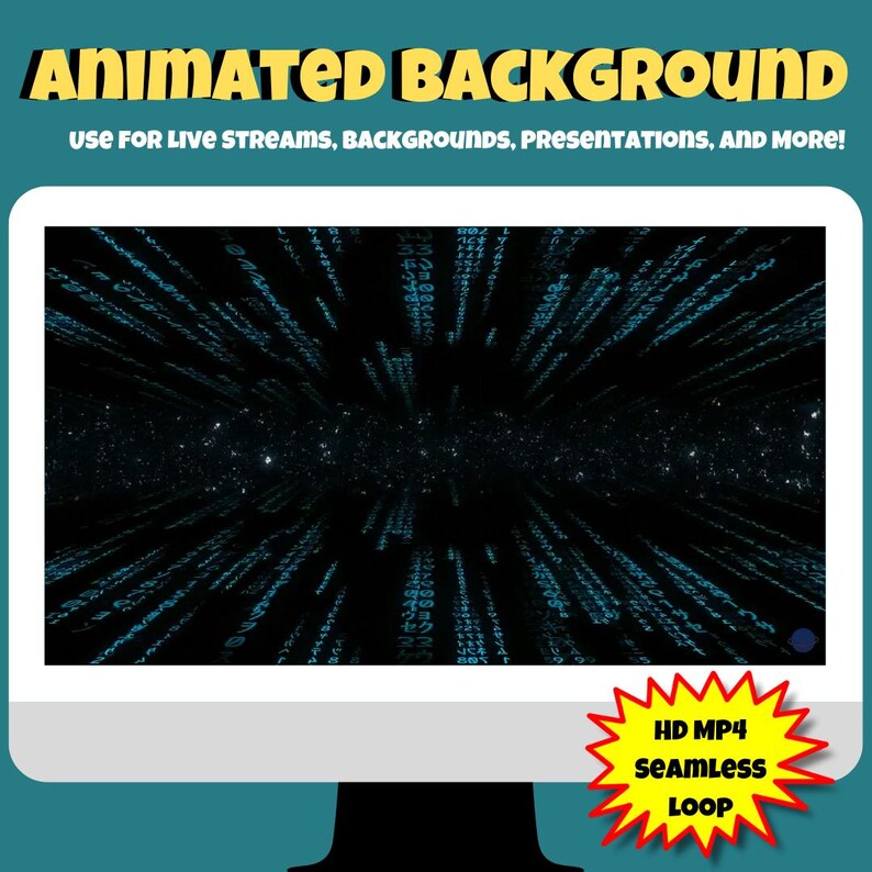 Seamless Livestream Looping Background Video | Matrix Style Futuristic ...