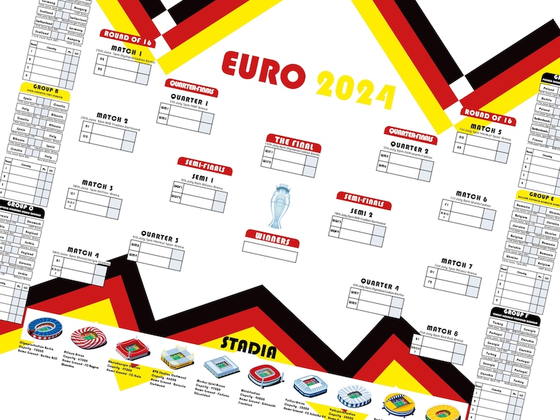 Euro 2024 Wall Chart Planner PDF Download - Etsy