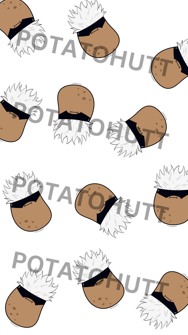 Derpy Potato 9 gojo Saturo Wallpaper // iPhone / Android - Etsy