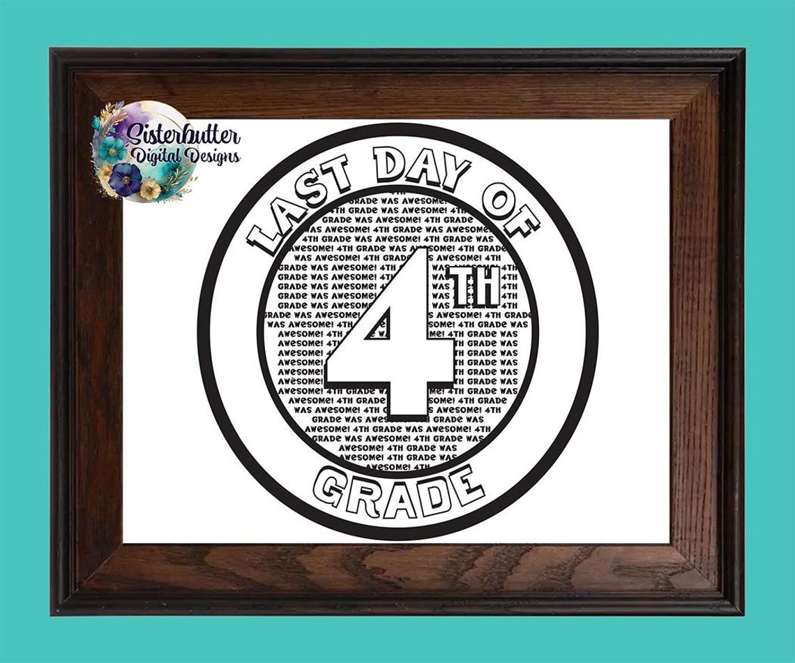 First Day of 4th Grade Sign, First Day of School Sign, Printable 4th ...