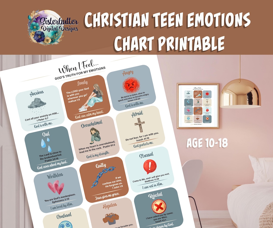 Christian Teen Emotions Chart Printable (girls, Ages 10–18) | Faith ...