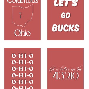Ohio State University Poster Prints Pack of 4 - Etsy