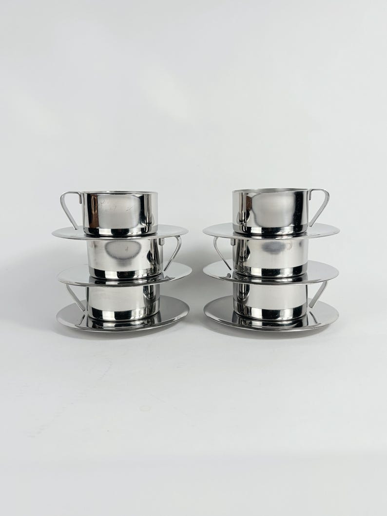 Vintage Italian Design Stainless Steel Espresso Cup Set of 6 - Etsy