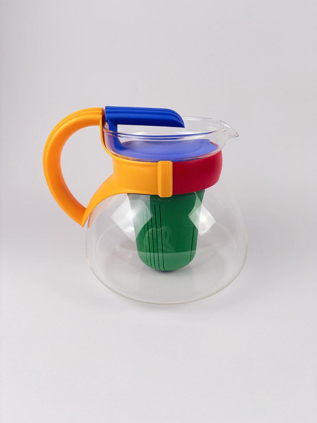 Vintage Glass Teapot With Strainer – Geldo 1980s Memphis Style ...