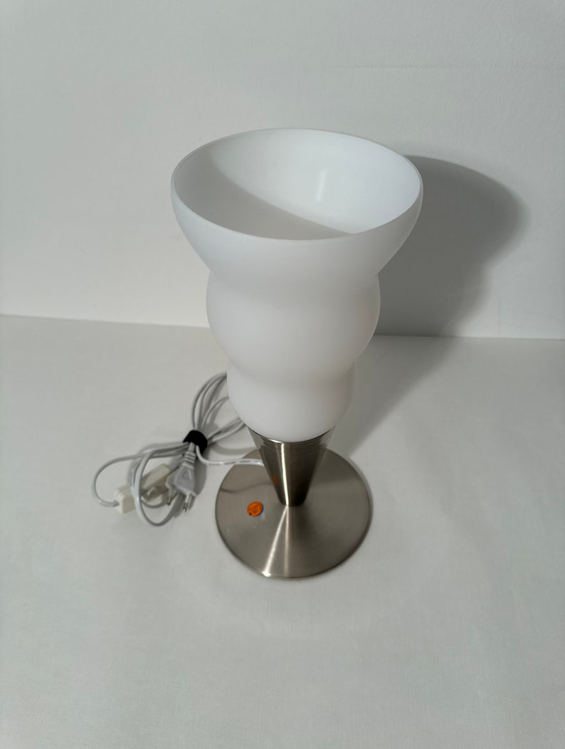 Wavy Frosted Glass Torchiere Lamp: Silver Accent Lighting - Etsy UK