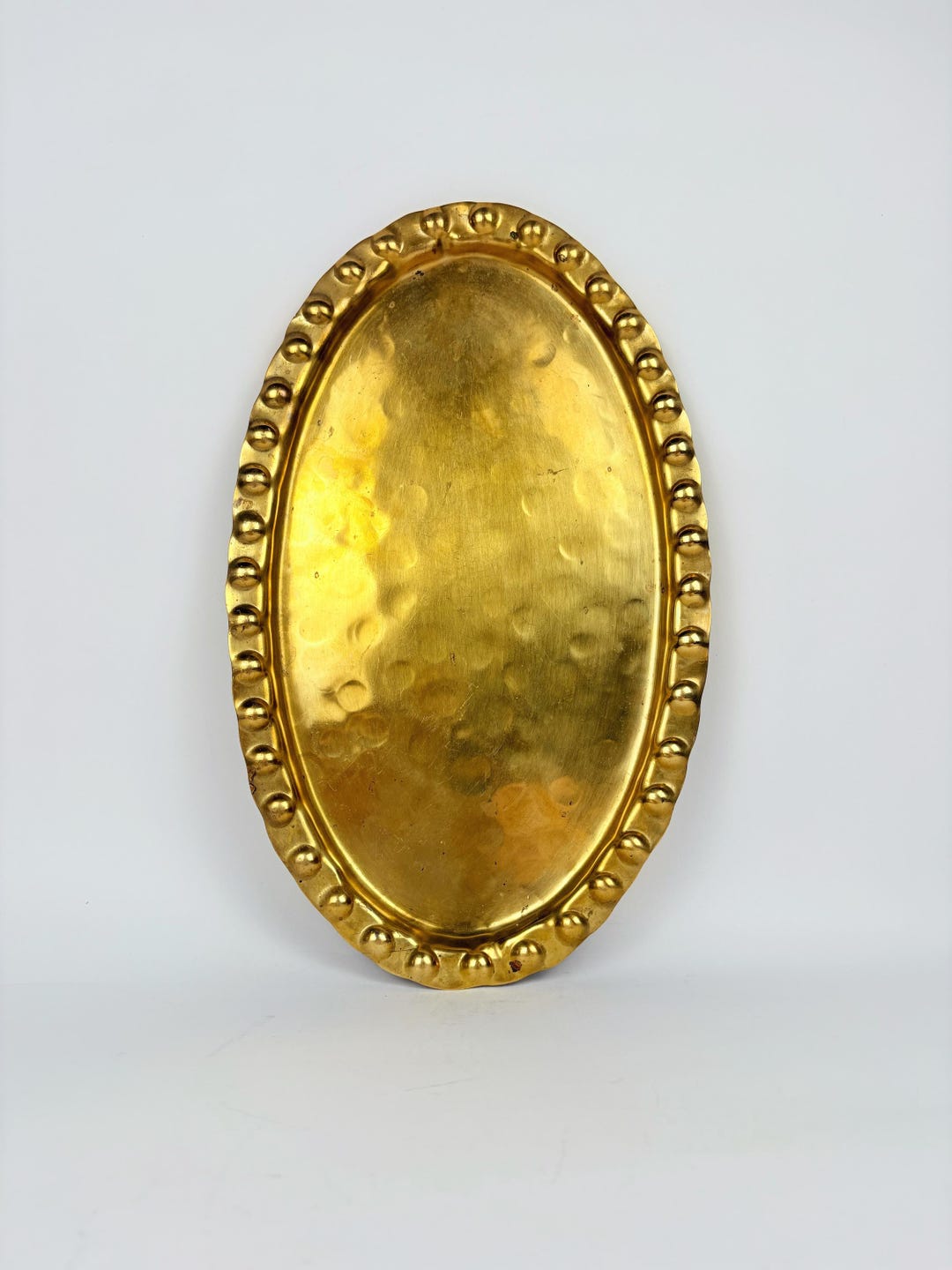 Handmade Art Deco Brass Tray – 1920s German Oval Catchall Bowl ...