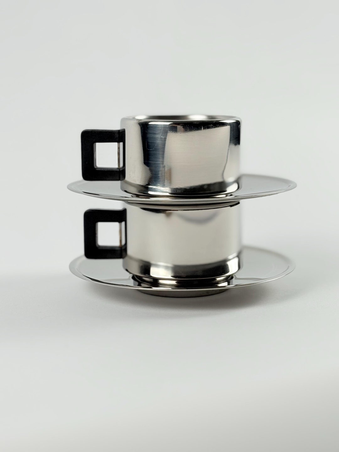 Set of 2 Casalinghi Italian Design Espresso Cups, Stainless Steel ...
