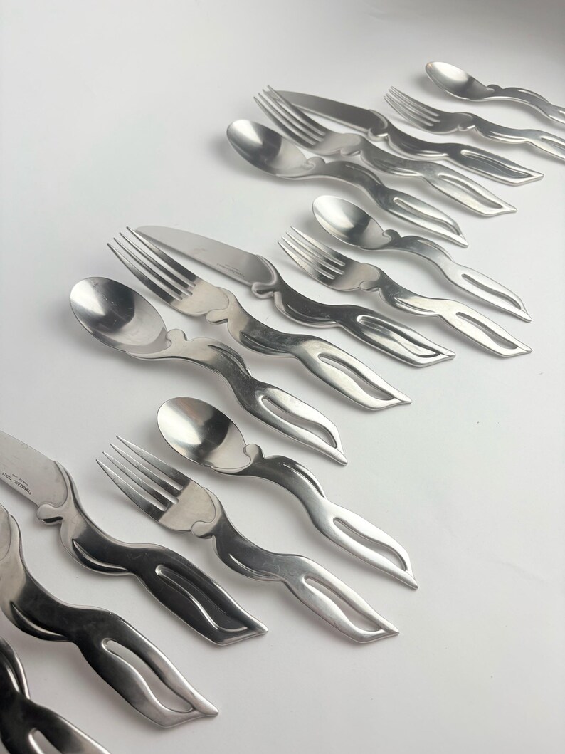 Rare Yamazaki Frolic Flatware Set – 1980s Sculptural Stainless Steel ...