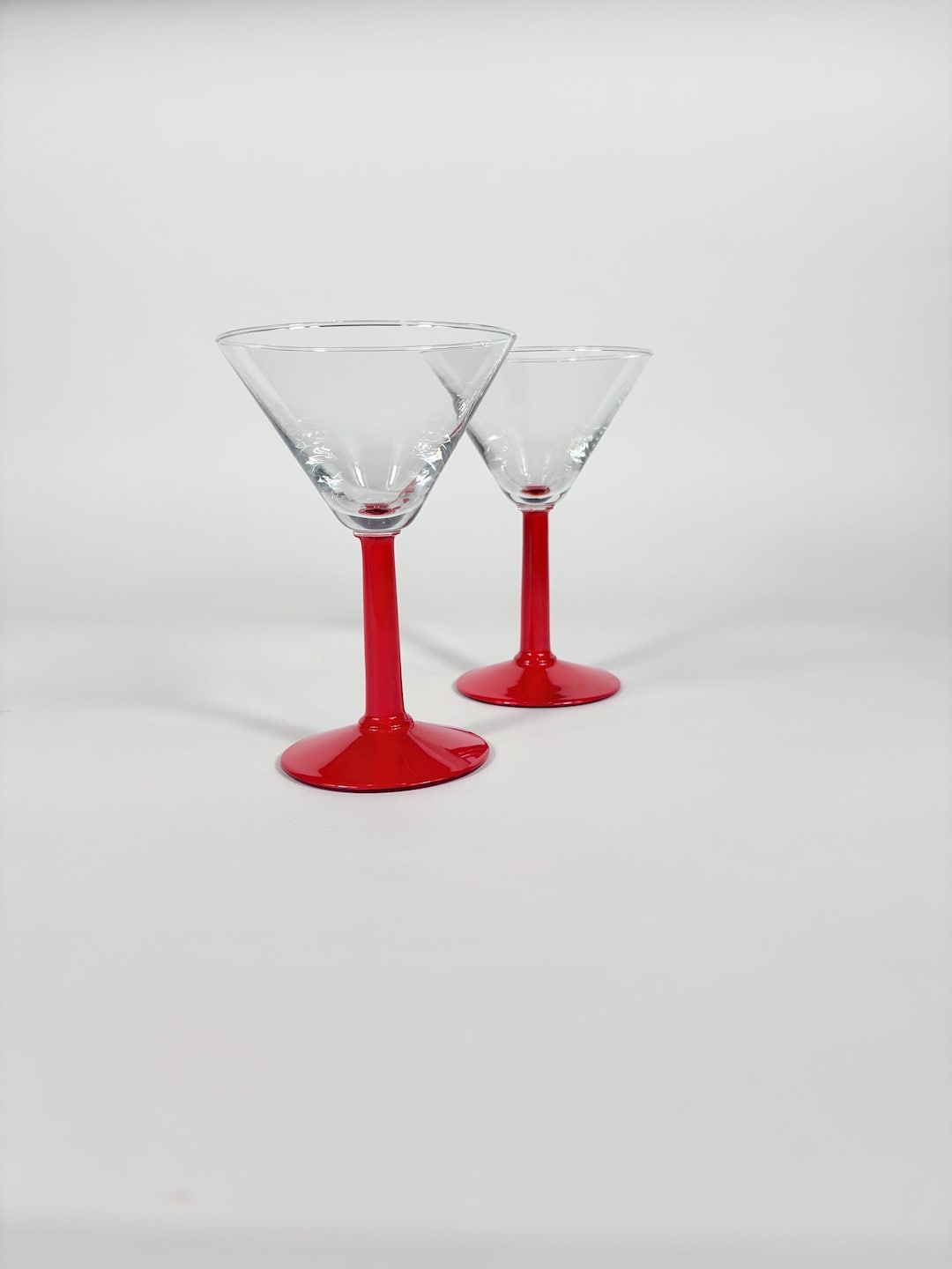 Leonardo Red Stemware Martini Glasses Set of 2, Vintage Glassware ...