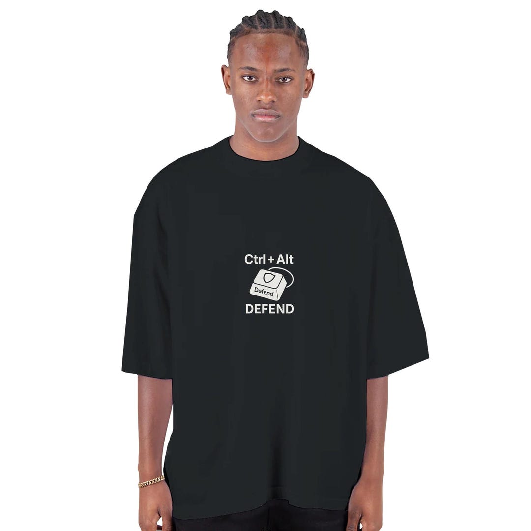 CTRL + ALT + DEFEND // Oversized Drop-shoulder T-shirt - Etsy