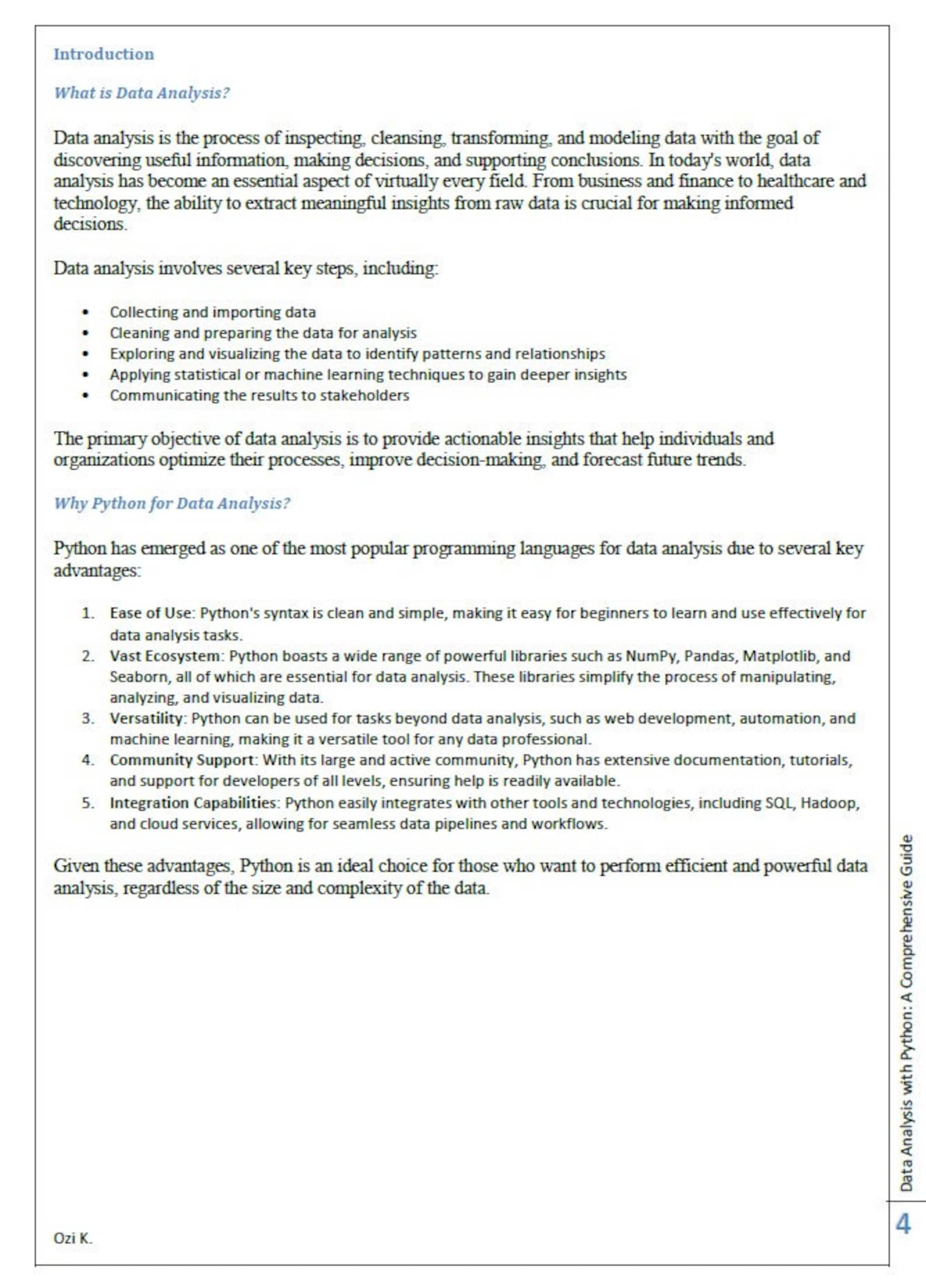 Data Analysis With Python: A Comprehensive Guide - Etsy