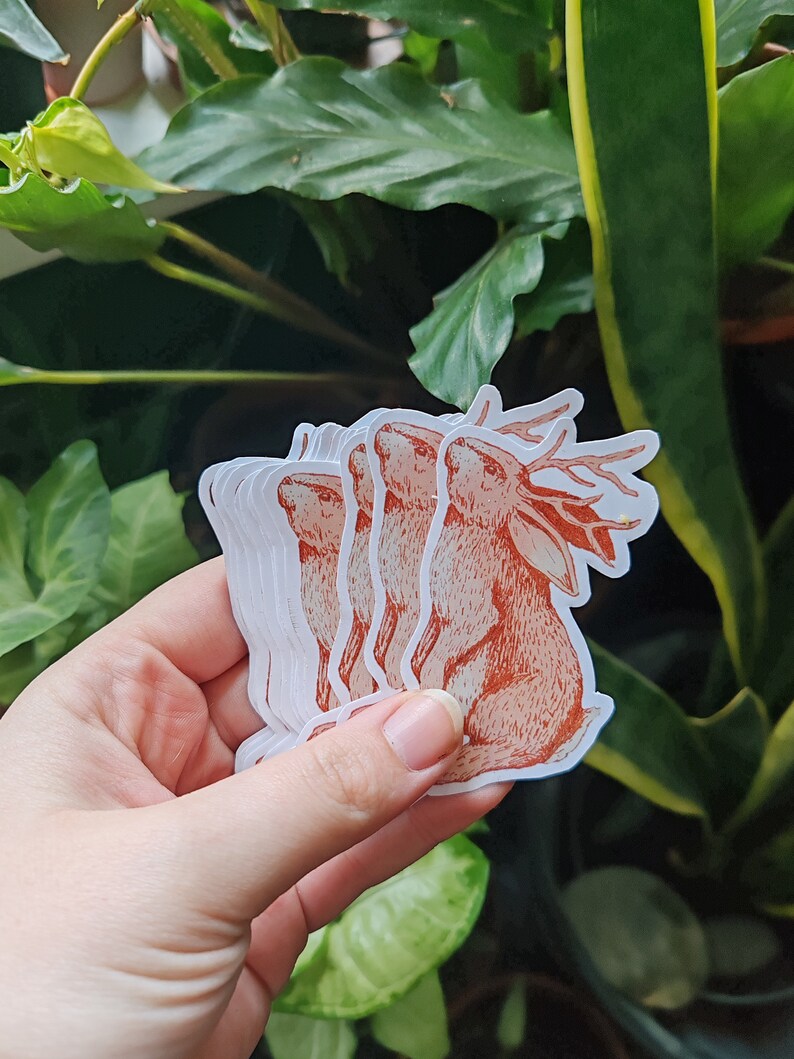 Jackalope Rabbit Stickers - Etsy