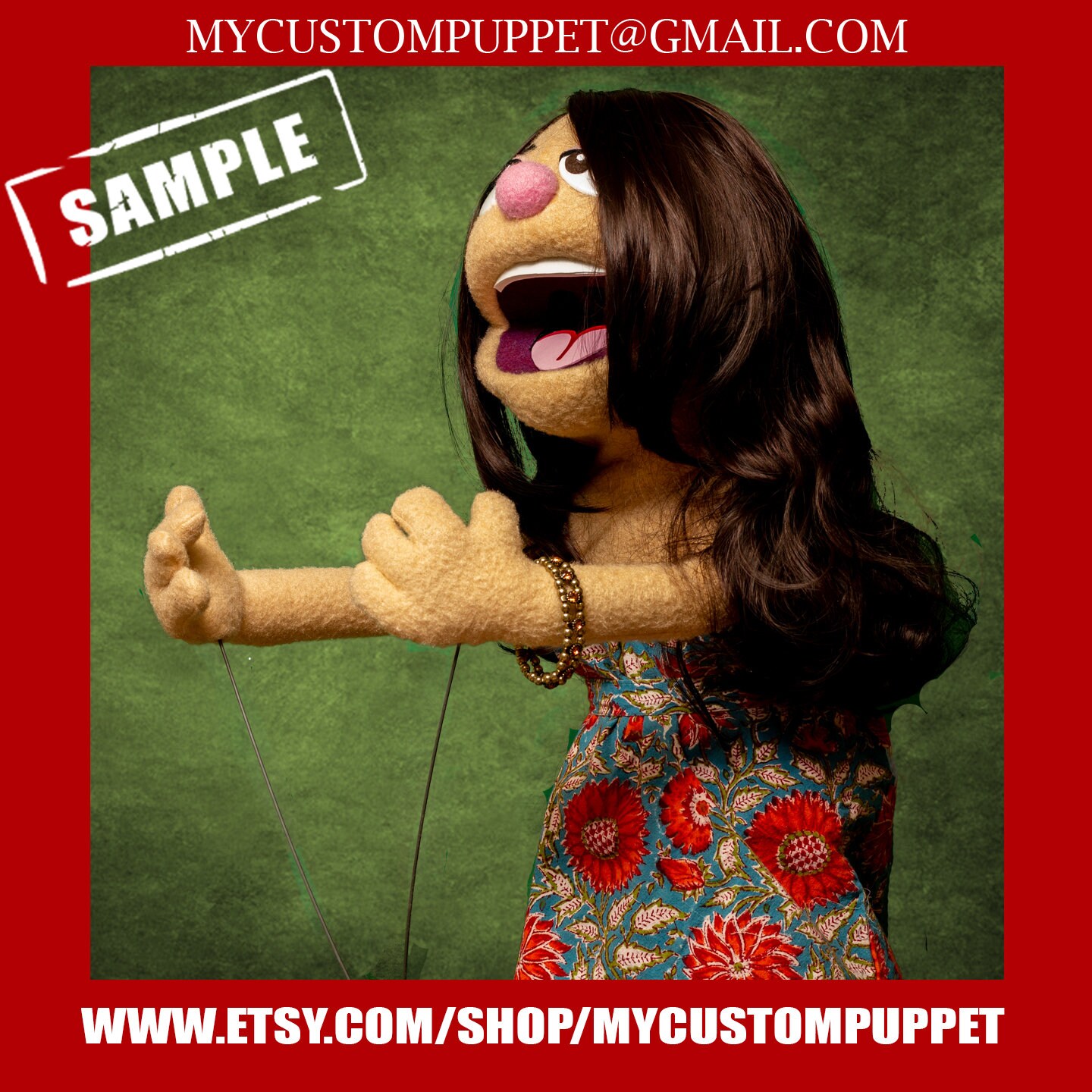 Custom Professional Rod Hand Puppet in Muppet Fleece From Your Design ...