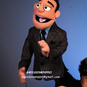 Custom Made Professional Portrait Hand and Rod Puppet Newscaster Puppet ...