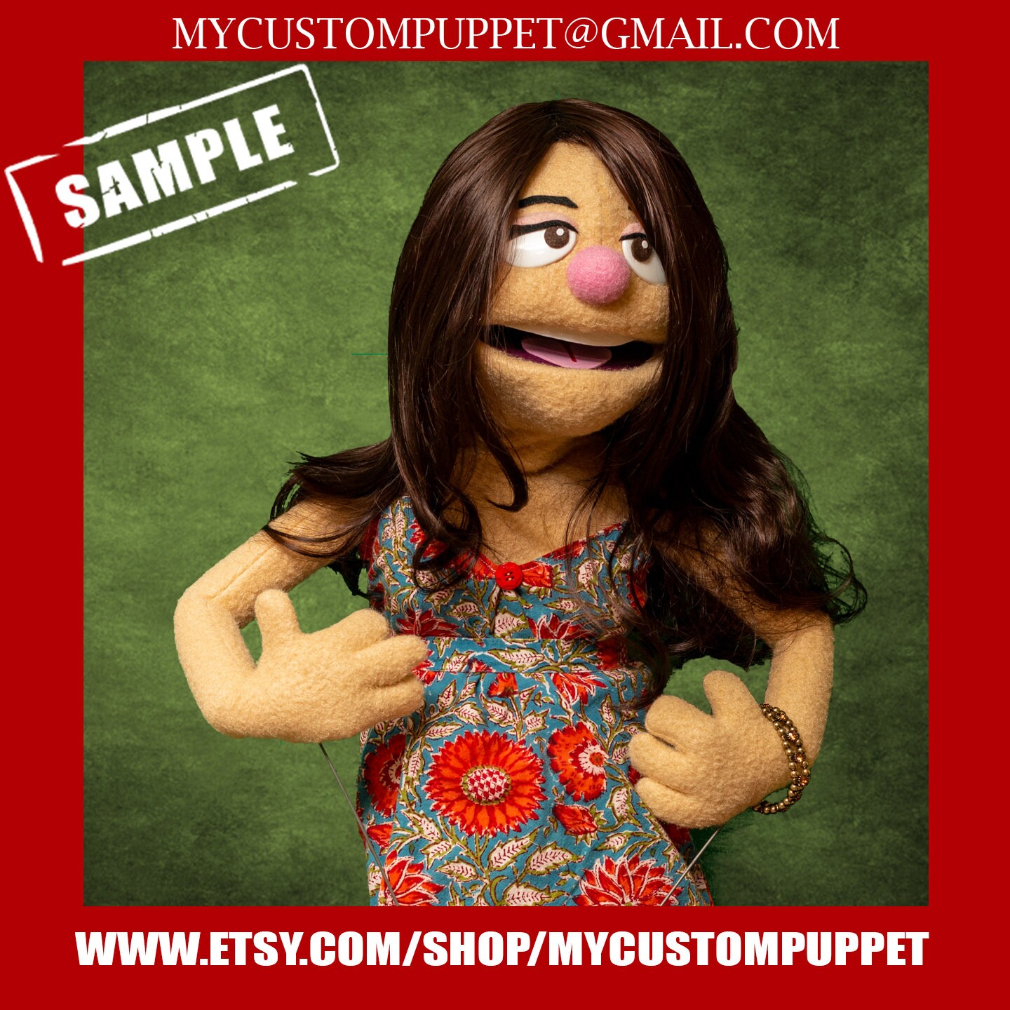 Custom Professional Rod Hand Puppet in Muppet Fleece From Your Design ...