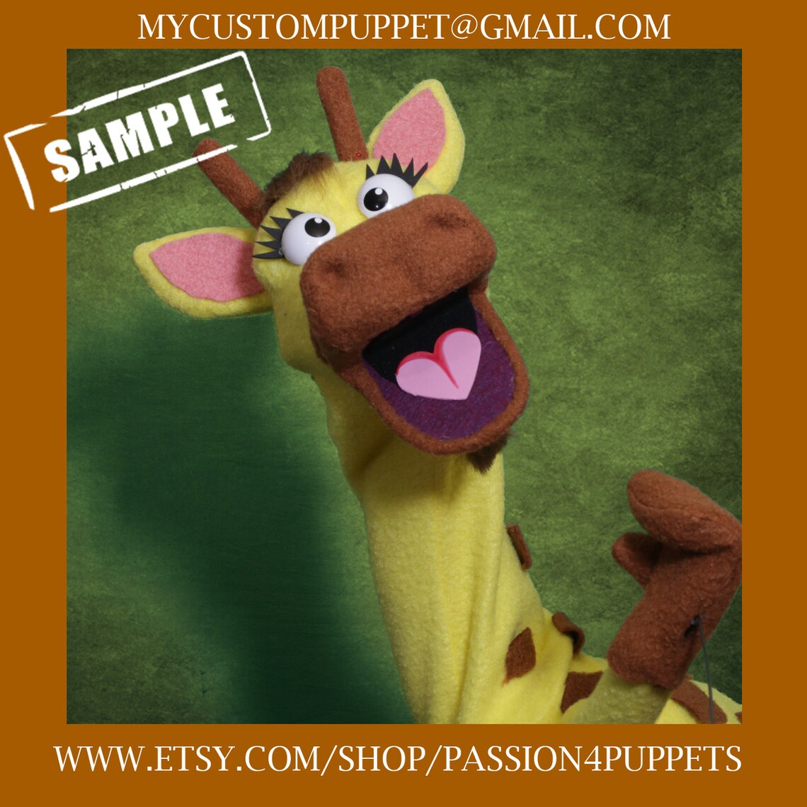 Custom Professional " Animal Puppets " Your Design or Ours! or Portrait ...
