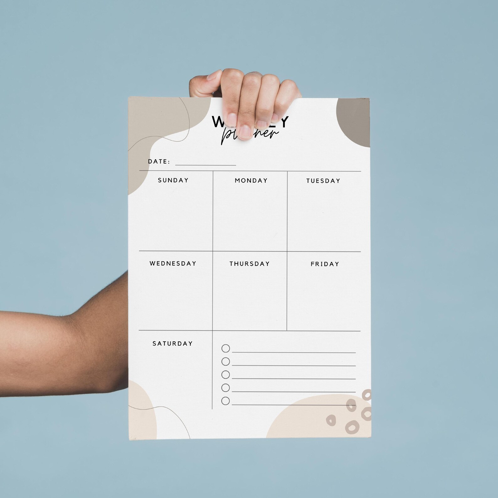 Weekly Planner PDF Minimalist Design Weekly Planner Beige Design With ...