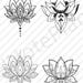 Lotus Print SVG Lotus Clipart SVG Bundle 8 Lotus Designs Nature Svg ...