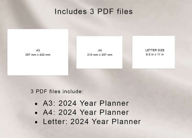 2024 Year Planner 2024 Minimalist Horizontal Calendar Planner 2024 One ...