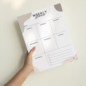 Weekly Planner PDF Minimalist Design Weekly Planner Beige Design With ...