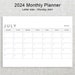 2024 & 2025 Calendar Printable 2024 2025 Minimalist Horizontal Planner ...
