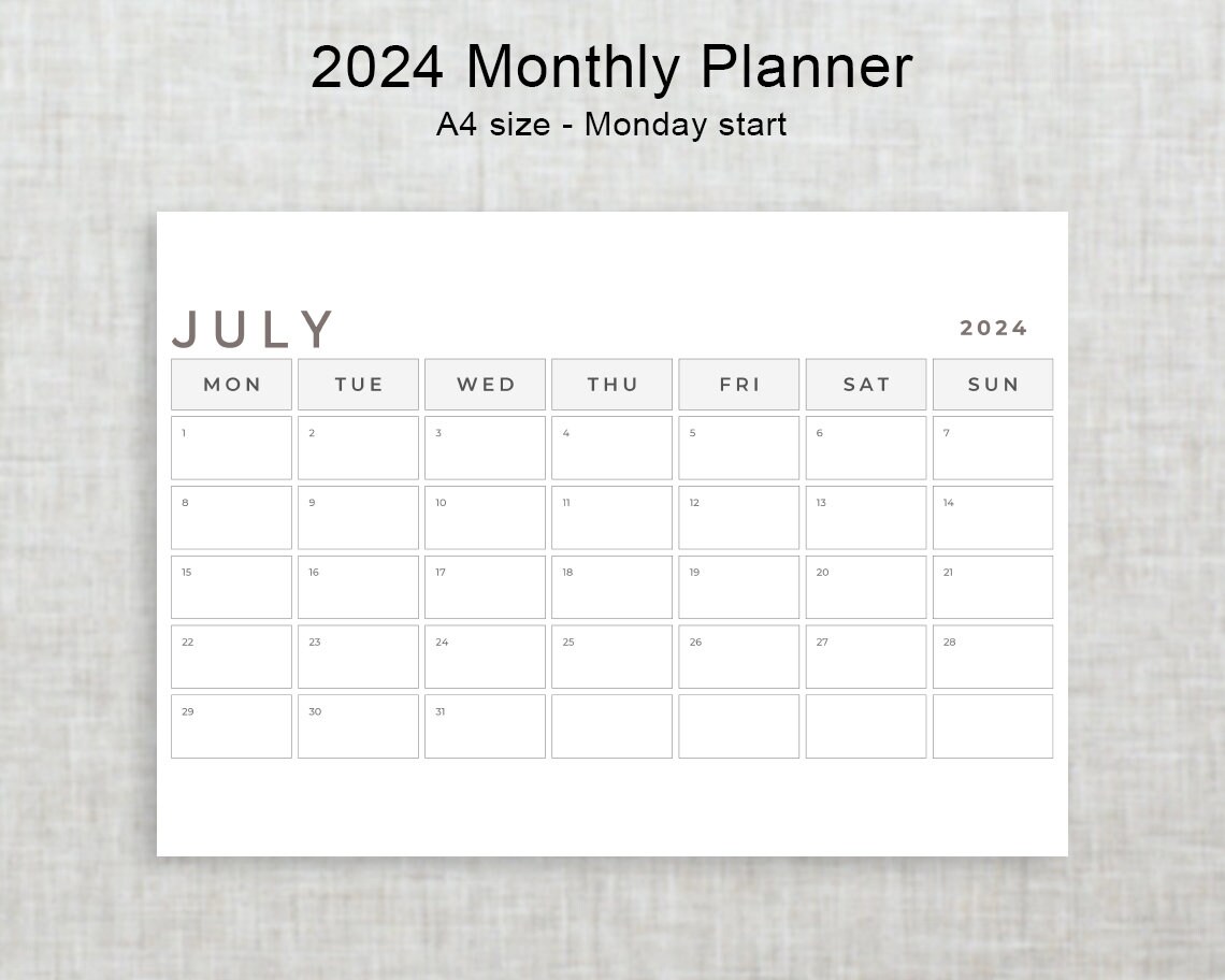2024 & 2025 Calendar Printable 2024 2025 Minimalist Horizontal Planner ...