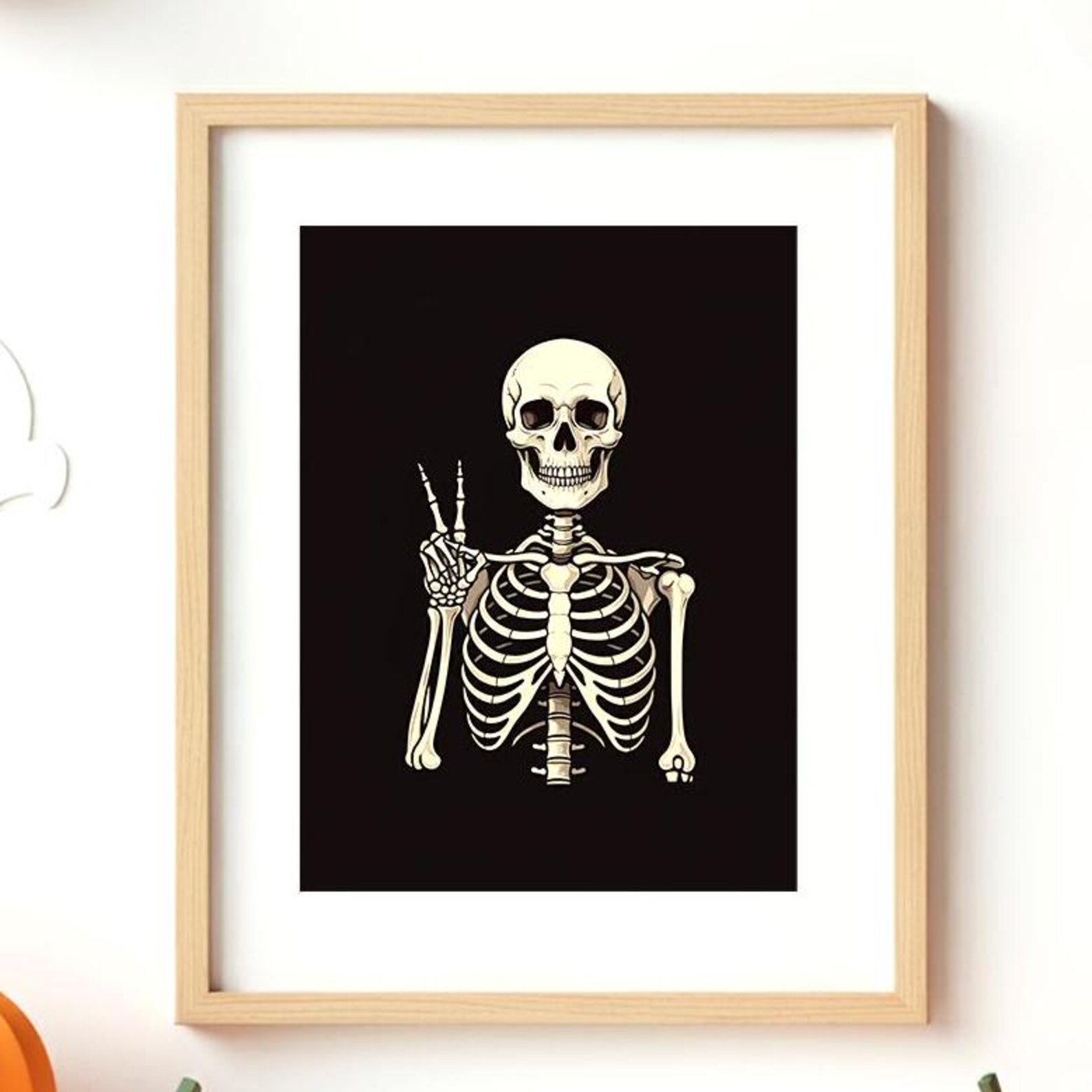 Skeleton Print SET of 8 Digital Prints. Halloween Printable Wall Art ...
