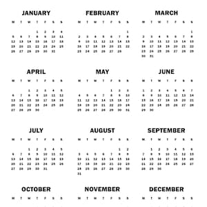2026 Calendar PNG: Transparent Background, Printable (instant Download ...