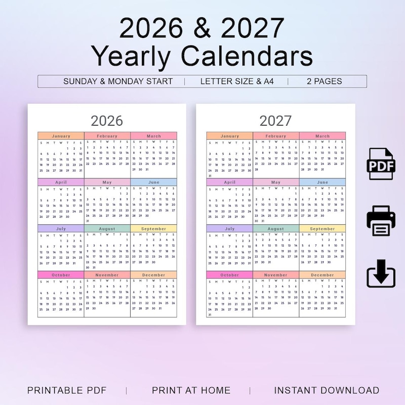 2026 2027 wall calender - Etsy Nederland